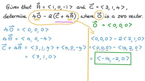 question video solving a vector equation involving the zero vector nagwa
