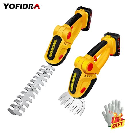 Yofidra 24v 2 In 1 전기 울타리 트리머 13000rpm 가정용 잔디 깎는 기계 정원 부시 가위 잔디 가위 전동