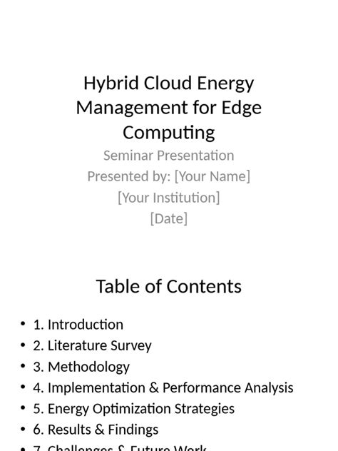 Hybrid Cloud Energy Management Seminar Pdf