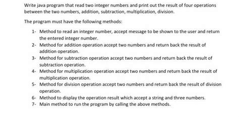 Solved Write Java Program That Read Two Integer Numbers And