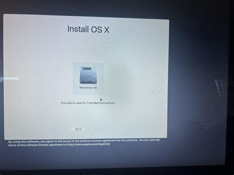 On El Capitan Install Screen Wont Let Me Select Hd “used For Time