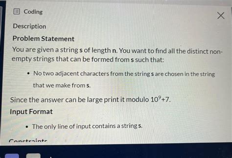 solved description problem statement you are given a string