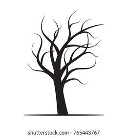 Black Winter Naked Tree Vector Illustration Stock Vector Royalty Free 765443767 Shutterstock