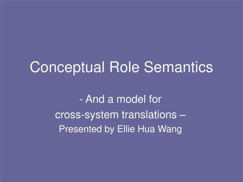 Ppt Conceptual Role Semantics Powerpoint Presentation Free Download Id261345