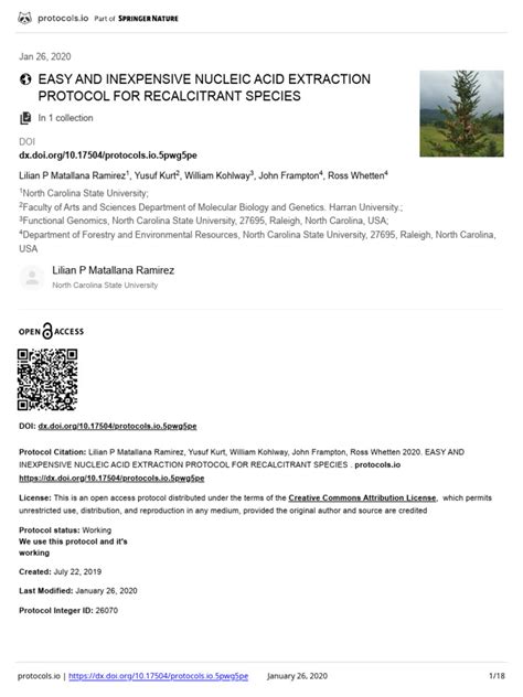 Easy And Inexpensive Nucleic Acid Extraction Proto 5pwg5pe Pdf Dna