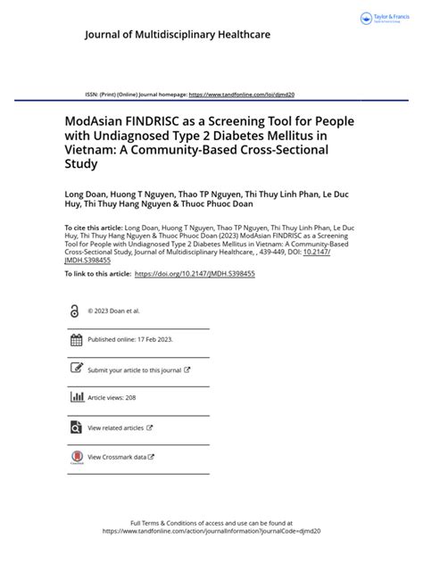 Modasian Findrisc As A Screening Tool For People With Undiagnosed Type