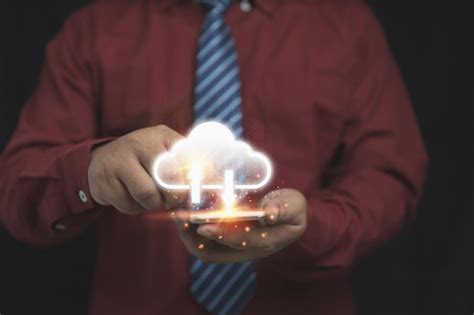 Premium Photo Businessman Using Technology Smartphone With Virtual Cloud Computing Icon For