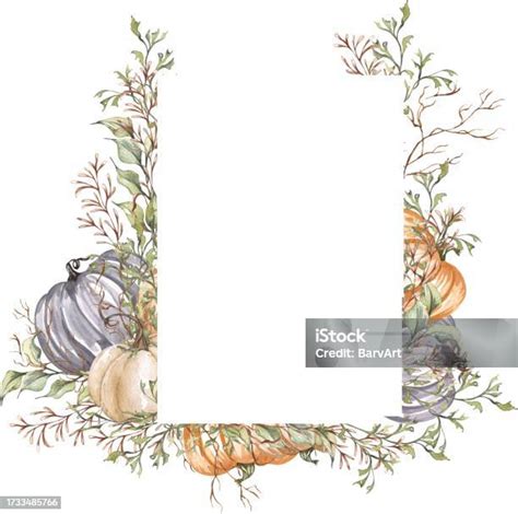 수채화 숲 프레임입니다 우드랜드 초대장 템플릿 그림입니다 말린 나뭇잎 버섯 딸기 및 야생 허브와 손으로 그린 화환 우드랜드 배경 0명에 대한 스톡 벡터 아트 및 기타 이미지