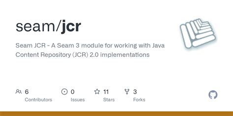 Github Seamjcr Seam Jcr A Seam 3 Module For Working With Java
