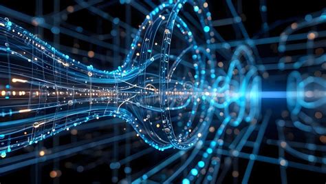 Abstract Rendering Showcasing Interconnected Network Of Glowing Blue Lines And Nodes Against A