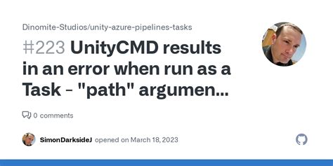 UnityCMD Results In An Error When Run As A Task Path Argument Must