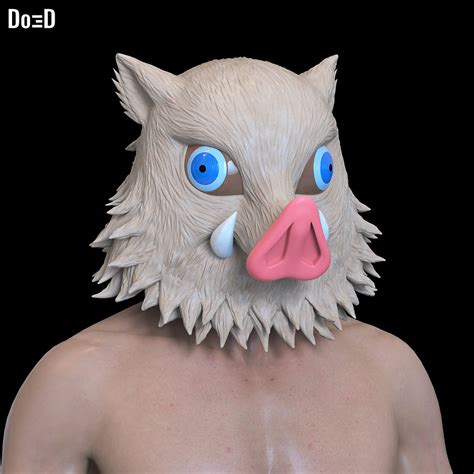 Inosuke Boar Helmet Mask Demon Slayer Kimetsu No Yaiba 3d Model