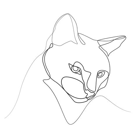 Premium Vector Linear Drawing Of A Cat Vector Illustration Isolated From The Background