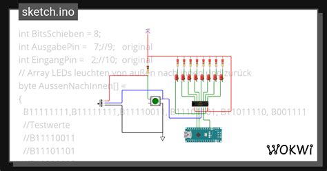Lauflicht Test 3 Wokwi ESP32 STM32 Arduino Simulator