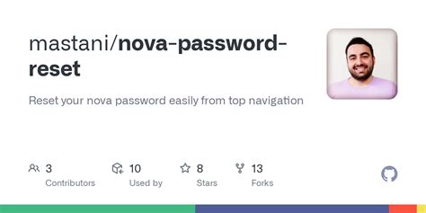 GitHub Mastani Nova Password Reset Reset Your Nova Password Easily From Top Navigation
