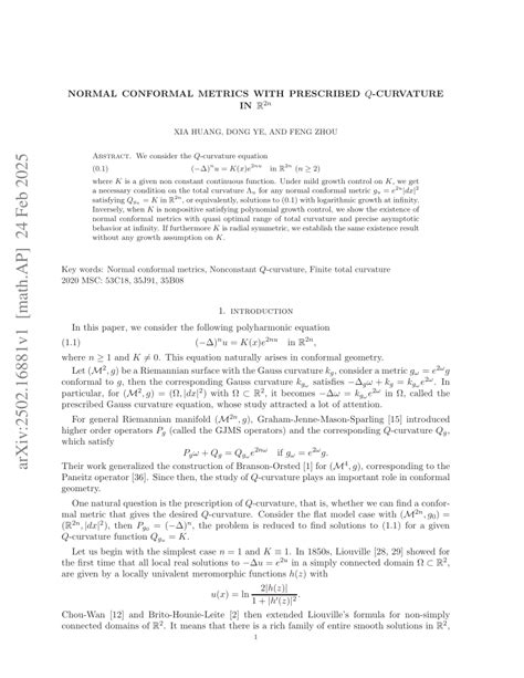 Pdf Normal Conformal Metrics With Prescribed Q Curvature In