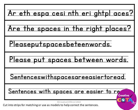 Handwriting Spacing Between Words Your Therapy Source