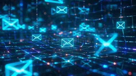 visualization of ai algorithms analyzing email communication pattern stock illustration