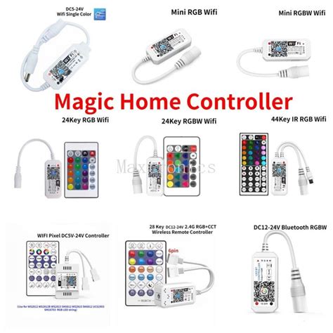 Magic Home Bluetooth Wireless WiFi DC5V 12V 24V LED Controller RGB RGBW IR RF For WS2811 WS2812B