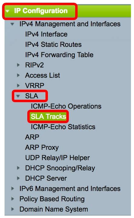 Configure IP SLA Tracking For IPv Static Routes On An SG XG Switch Cisco