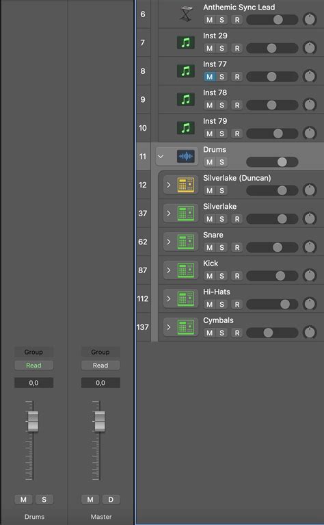 folder stack won t show the section to the left where the eq plugins