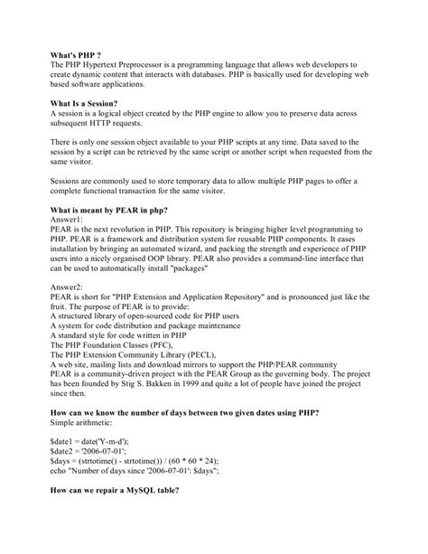 Php Questions Pdf Php Database Index