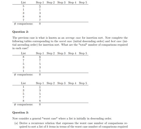 Solved Tutorial Example Question Apply Insertion Sort Chegg Com