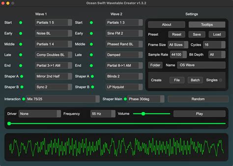 Wavetable Creator Ocean Swift Synthesis