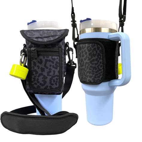 Black Leopard Wrap Around Drink Pocket Drink Handlers