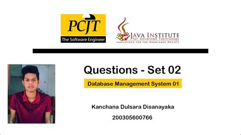 Question Set 02 Database Management System Java Institute Youtube