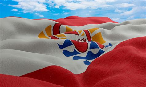 바람에 프랑스령 폴리네시아 플래그 현실적이고 물결 모양의 직물 플래그 3d 렌더링 0명에 대한 스톡 사진 및 기타 이미지 0명 경제 관광 Istock