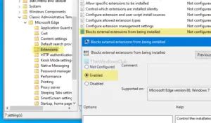 Prevent Or Disallow Installation Of Extensions In Edge Browser