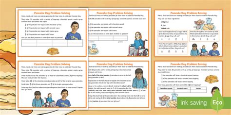 Year 5 Pancake Day Maths Problem Solving Task Cards Twinkl