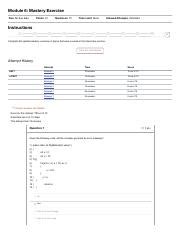 Of Module Mastery Exercise WA CSC Pdf Module Mastery Exercise Due No Due