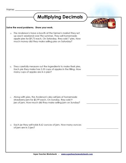 Decimal Word Problem Worksheets Multi Step Word Problem Worksheets