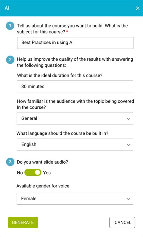 Ai Powered Course Creation Feature In The The Generator