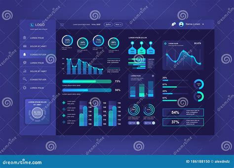 ui ux admin panel layout template with hud graphics ui interface