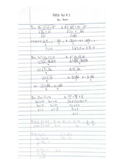 Math Hw 2 Calc 1 Pdf