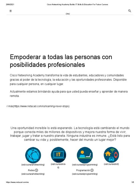 Cisco Networking Academy Builds It Skills And Education For Future Careers Descargar Gratis Pdf