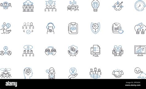 Control Line Icons Collection Power Authority Dominance Management Supremacy Command