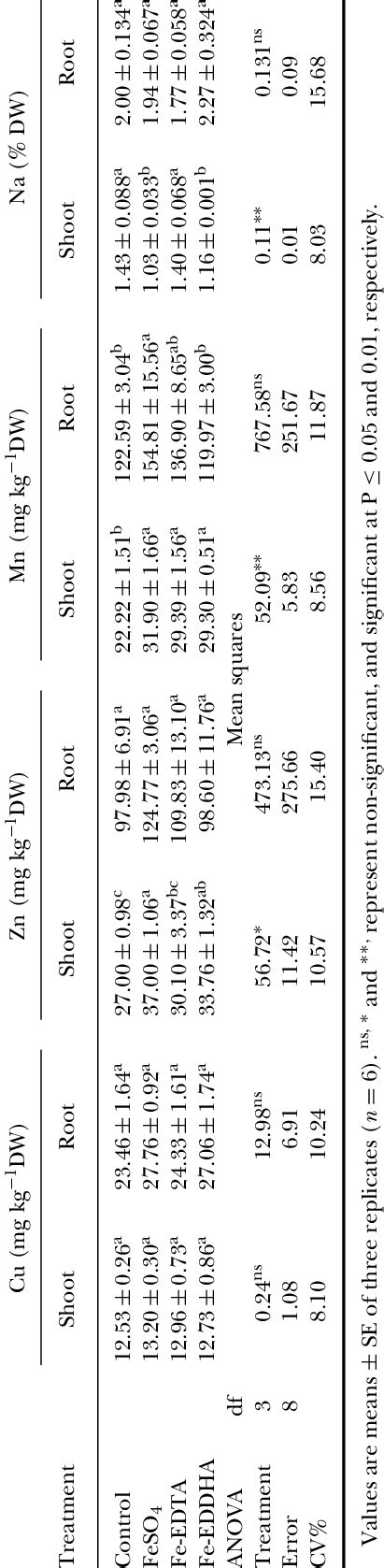 Of Foliar Application Of Various Fe Sources On Micronutrient