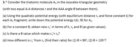 Solved 3 Consider The Triatomic Molecule Az In The