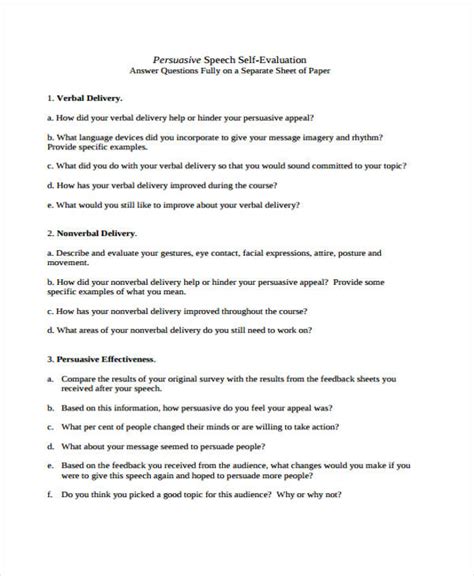 Free 31 Self Evaluation Forms In Pdf Ms Word Excel