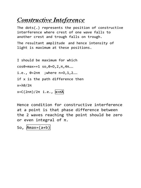 Constructive Inteference Pdf Teaching Methods And Materials Science