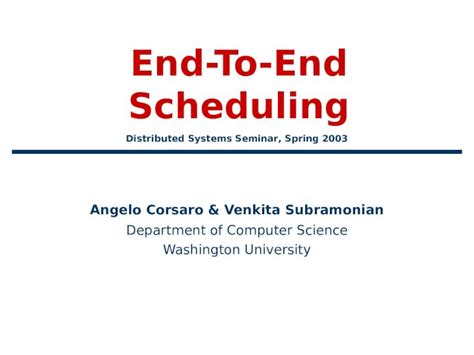 Ppt End To End Scheduling Dokumentips