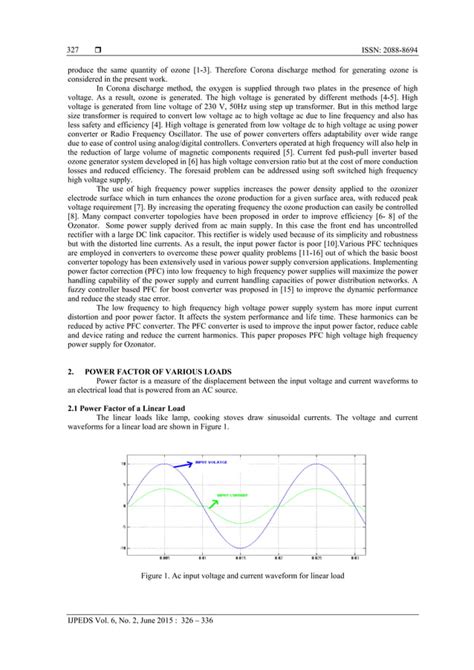 Supply Power Factor Improvement In Ozone Generator System Using Active Power Factor Correction