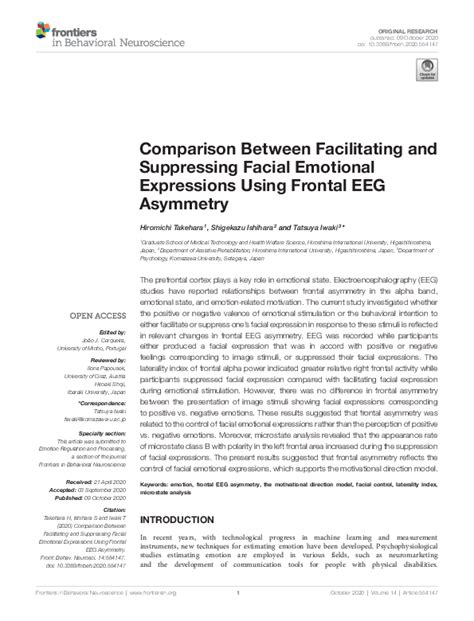 Pdf Comparison Between Facilitating And Suppressing Facial Emotional