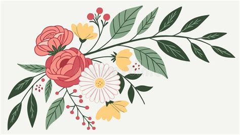 Floral Corner With Berries Frame Decorative Nature Botanical Border Vector Design Generative