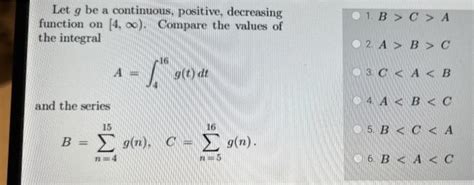Solved Let G Be A Continuous Positive Decreasing Function Solved Let G Be A Continuous Positive Decreasing Function