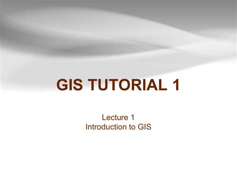 GIS Tutorial Introduction To Geographic Information Systems